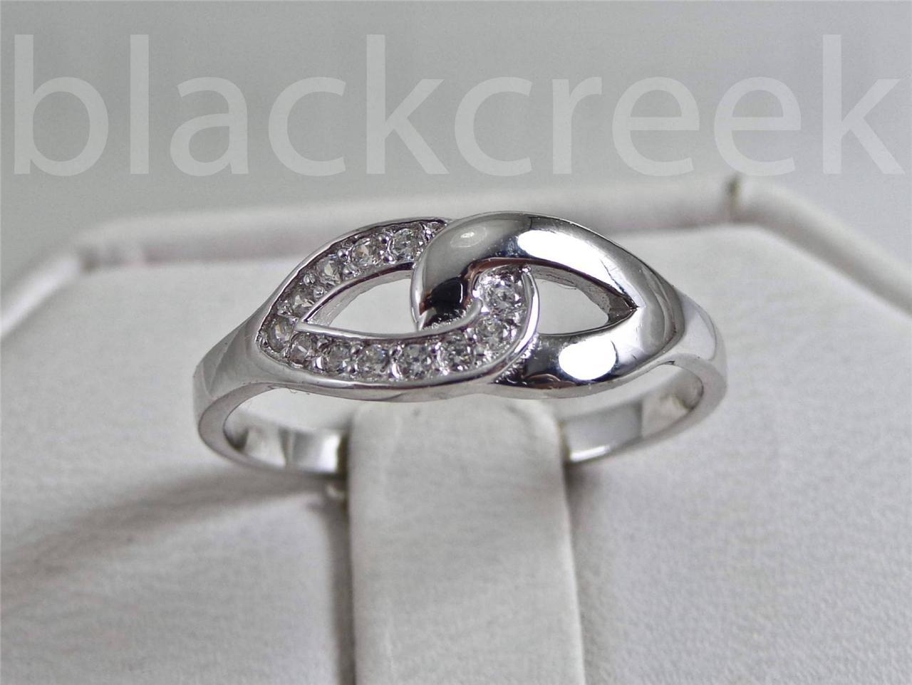 925 Sterling Silver~ ~ Interlocking~ Infinity~ Ring Size 4/5/6/7/8/9/10 ...