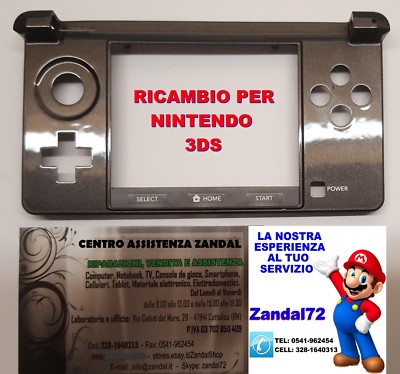 COVER CASE SCOCCA DI RICAMBIO PER NINTENDO 3DS COLORE NERO 3 DS HINGE ...