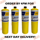 4 X MAPP MAP PRO PLUS GAS DISPOSABLE BOTTLE PLUMBERS BURNER CYLINDER ...