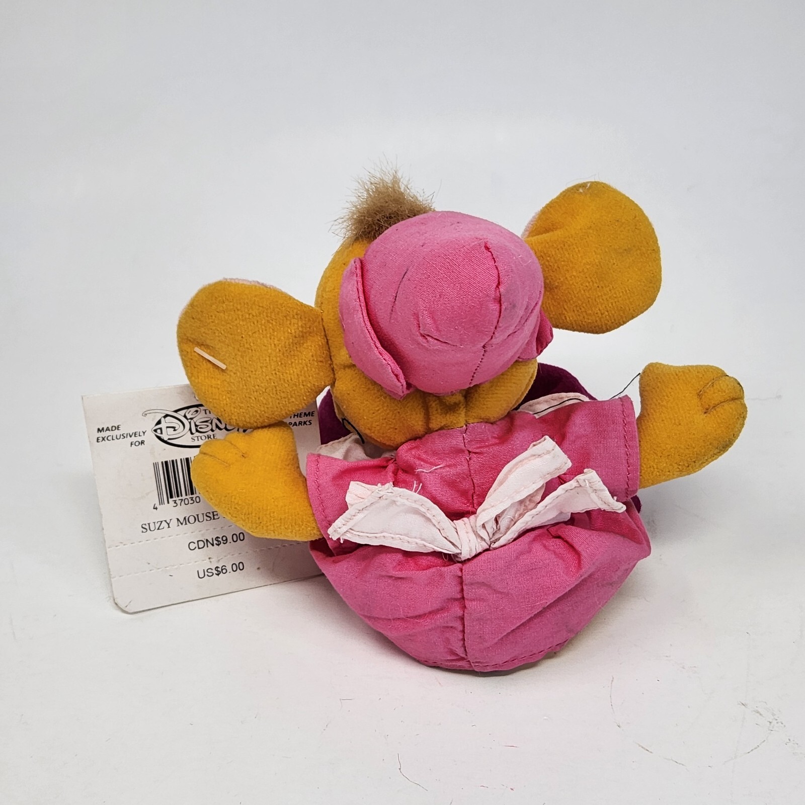 DISNEY STORE CINDERELLA SUZY MOUSE STUFFED ANIMAL PLUSH TOY BEAN BAG W ...