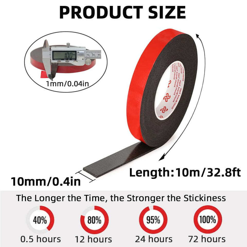 Double Sided Heavy Duty Mounting Tape,Waterproof Two Way Foam Tapes for ...