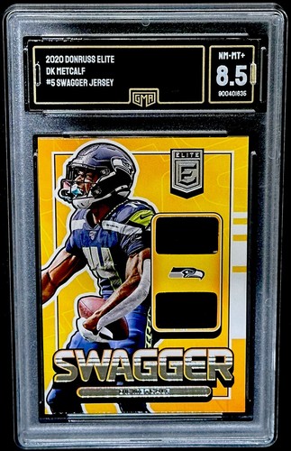 DK METCALF PANINI ELITE SWAGGER DUAL JERSEY PLAYER WORN PATCH ENCASED ...