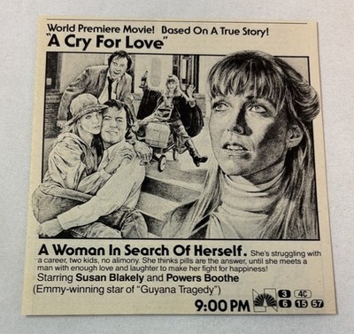 1980 NBC tv movie ad~ A CRY FOR LOVE Susan Blakely, Powers Boothe | eBay