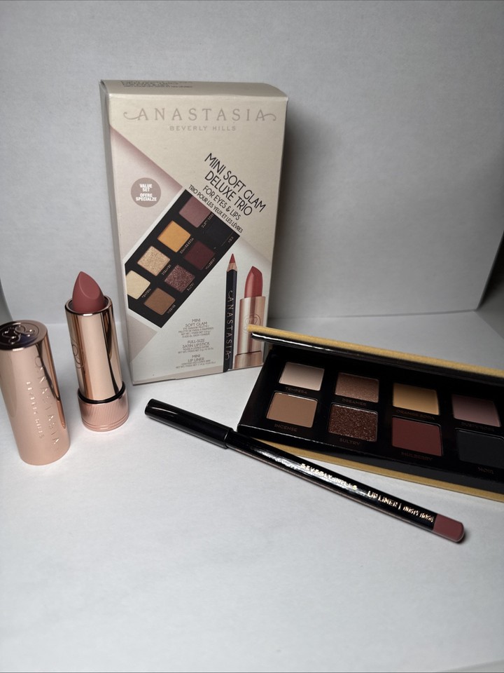 Anastasia Beverly Hills Mini Soft Glam Deluxe Trio Palette, Lipstick ...