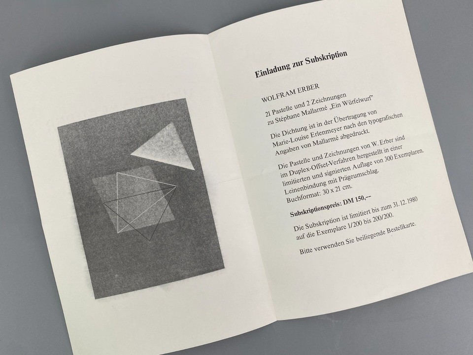 * WOLFRAM ERBER 3x BÜCHER FLYER SIGNIERT AUTOGRAMM ORIG MALLARME | eBay