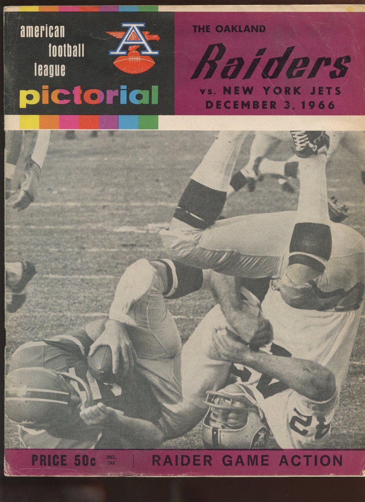 December 3 1966 AFL Program New York Jets at Oakland Raiders VGEX | eBay