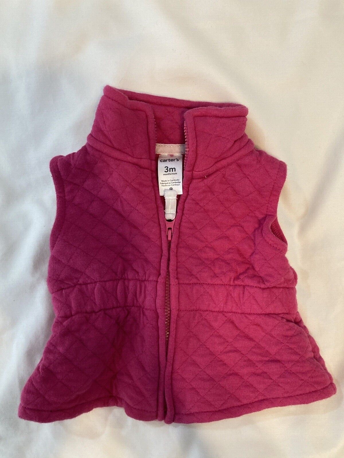 Baby girls PINK zip up quilted vest with unicorn on back size 3m | eBay