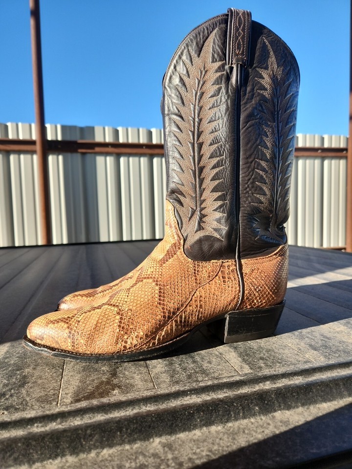 Tony Lama Gold Lable 10.5 D Python | eBay