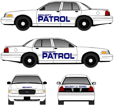 Security company patrol car vinyl decals stickers logos complete set ...