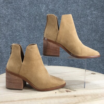 BP Boots Womens 5 M Brynne Casual Back Zip Ankle Bootie Brown Fabric ...