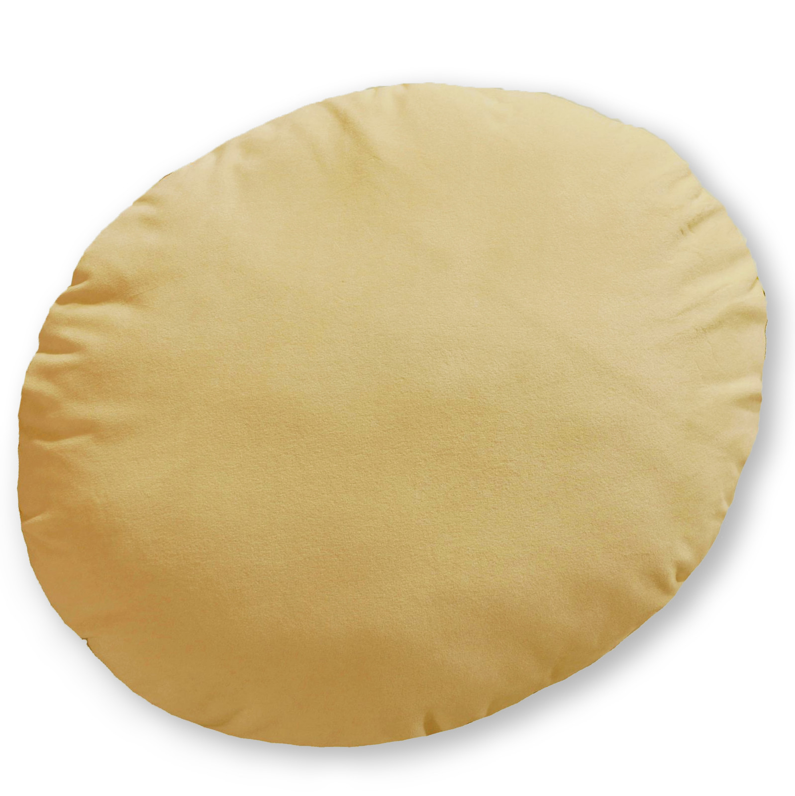 Mf32n Light Sand Thick Microfiber Velvet Round Shape Cushion Cover ...
