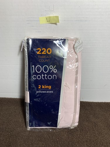 Liberty 220 Thread Count 100%-Cotton 2-King Pillowcases, Pink | eBay