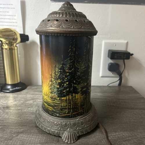Antique Forest Fire Motion Lamp Table Light Animated Scene in Action ...