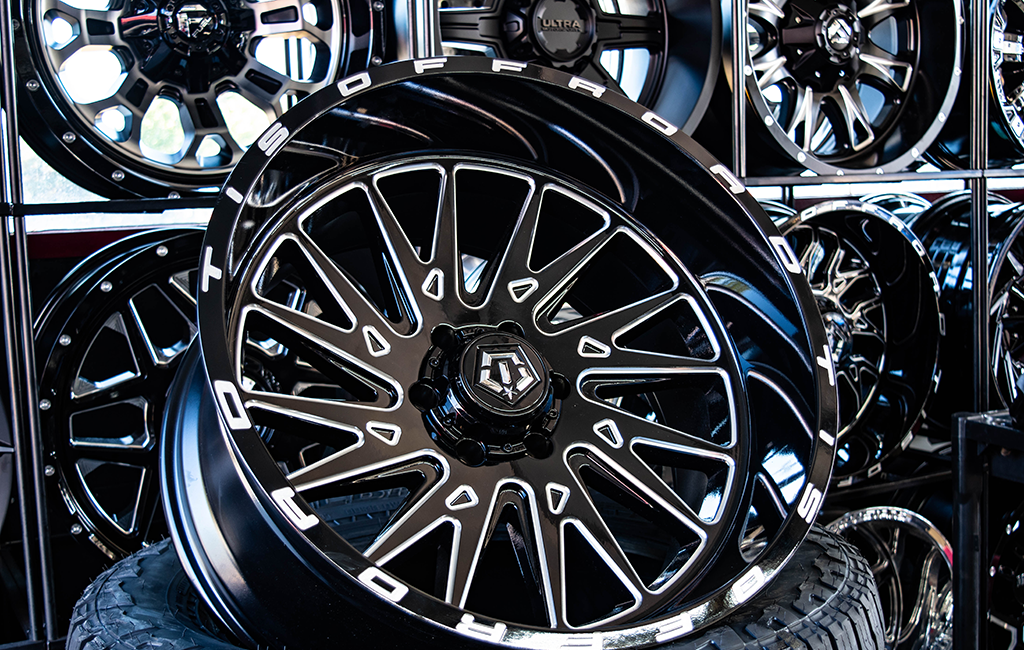 Set 4 24" TIS 547BM 24x12 8x170 Gloss Black w/ Milled Accents Wheels ...