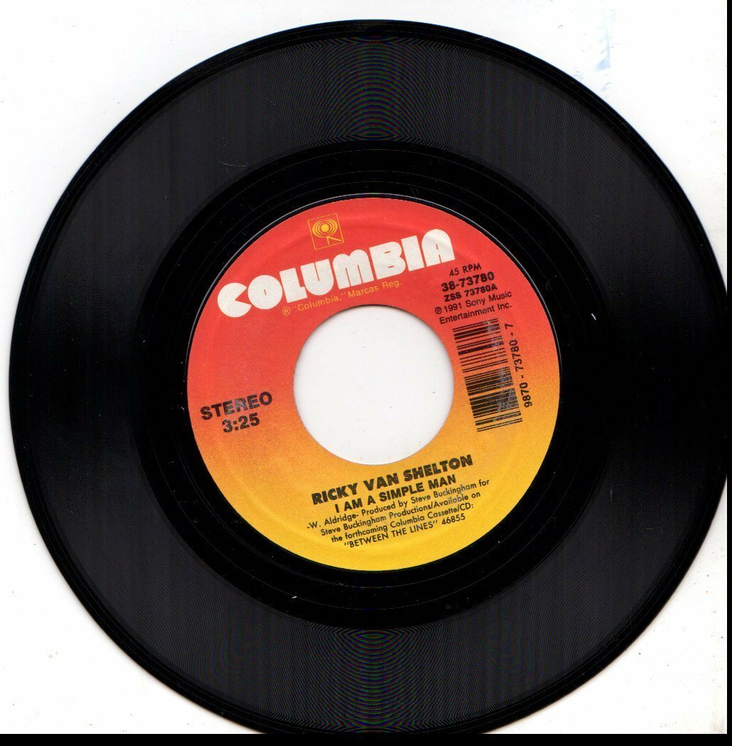 RICKY VAN SHELTON I AM A SIMPLE MAN/BACKROADS 45RPM VINYL | eBay