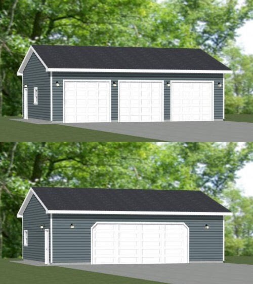 36x28 3-Car Garage -- 1,008 sq ft -- PDF Floor Plan -- Model 11G | eBay