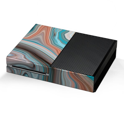 Xbox One Console Skins Decal Wrap ONLY - Teal Blue Brown Geode Stone ...