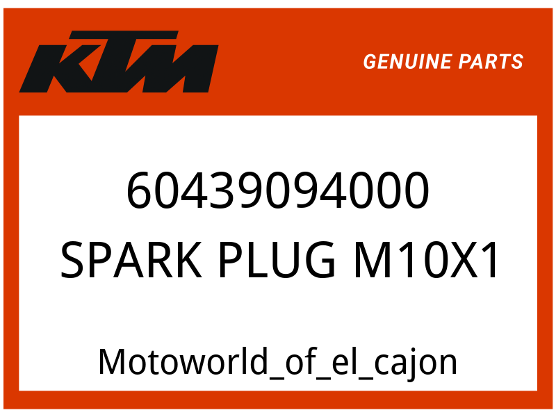 KTM OEM Part 60439094000 SPARK PLUG M10X1 | eBay