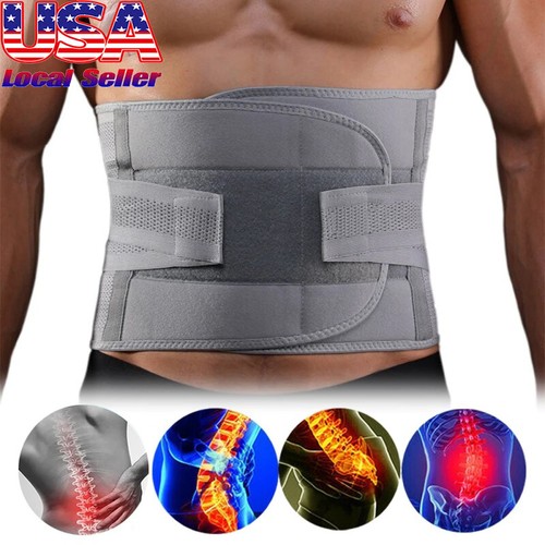 Mens Women Lower Lumbar Back Support Brace Belt Sciatica Pain Relief ...