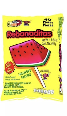 Vero Rebanaditas Watermelon Chili Lollipop 40 pieces mexican candy | eBay