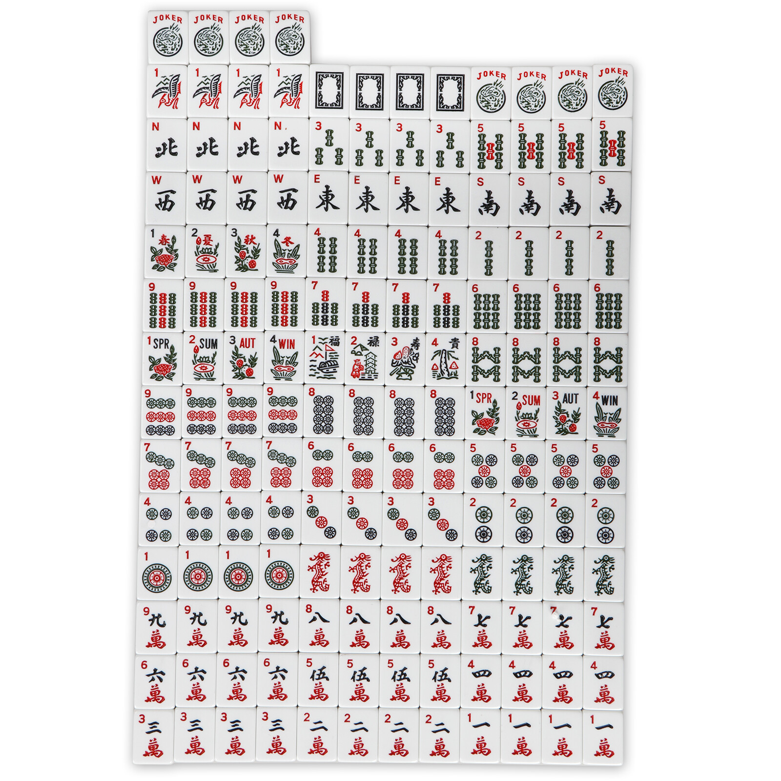 American Mahjong Set 166 Tiles 4 Colors Pushers/Racks Mah Jongg Set W ...