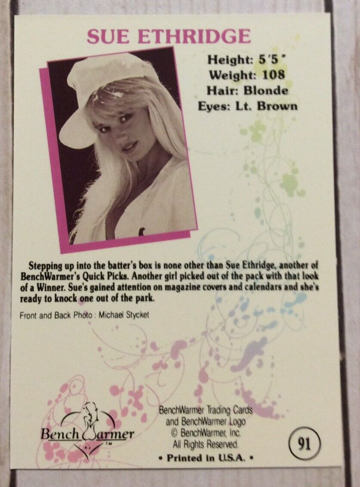 1992 Benchwarmer Series One First Edition Card # 91 Sue Ethridge | eBay