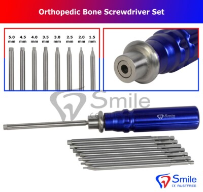 Orthopedic Bone Screwdriver Set With Quick Coupling Handle Surgical ...