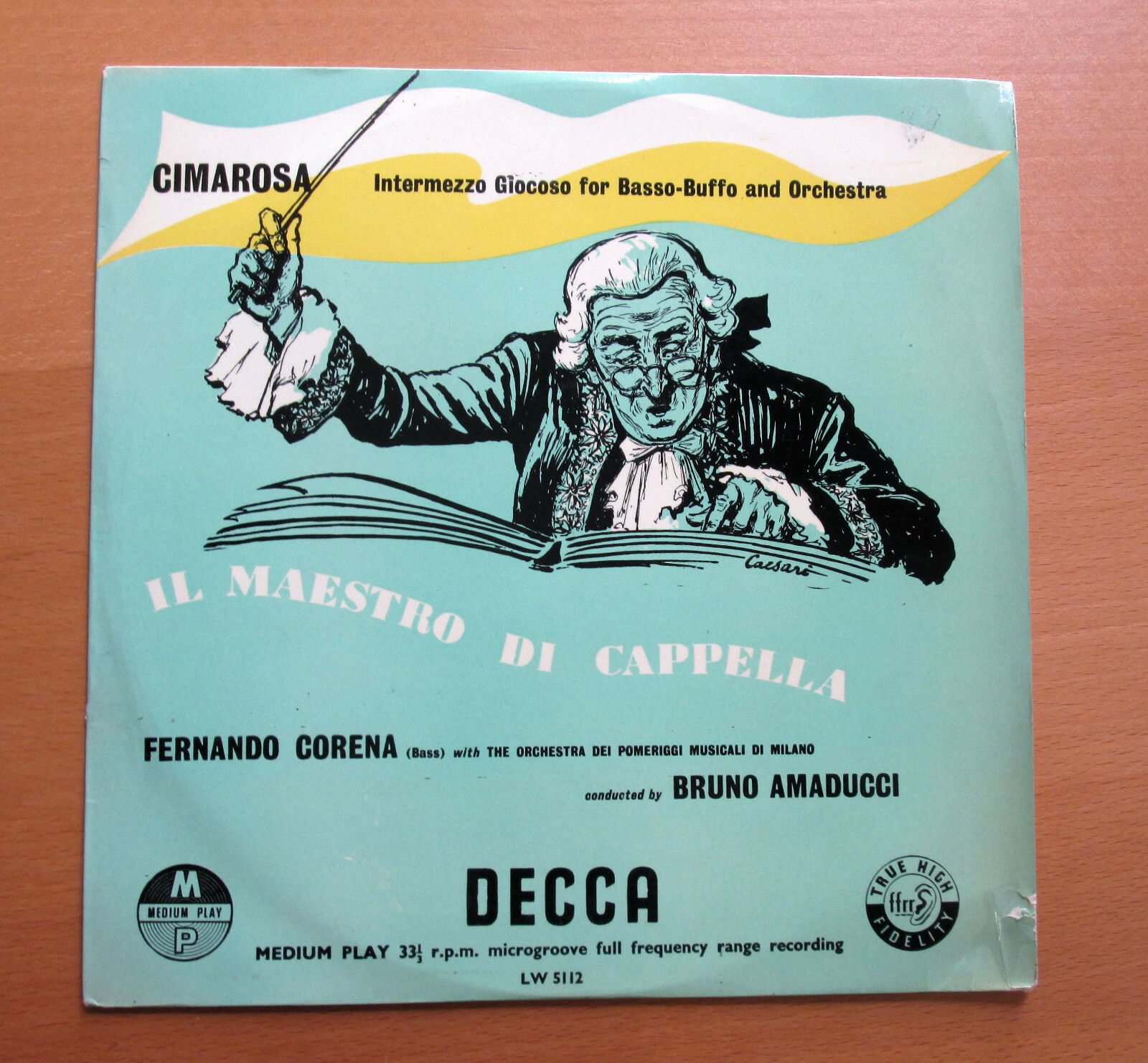 LW 5112 Cimarosa Il Maestro De Cappella Fernando Corena Decca 10" B ...
