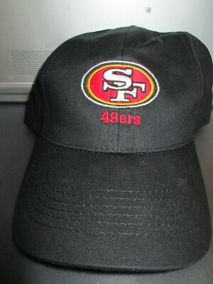 "New" SAN FRANCISCO "Forty-Niners" Black Adjustable Cloth Closure Hat ...