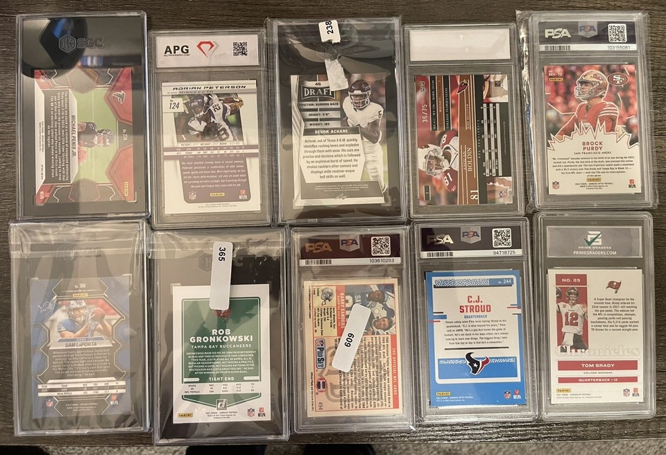 NFL Graded cards huge lot (Purdy/Stroud/Brady/Penix/Sanders, more) PSA ...