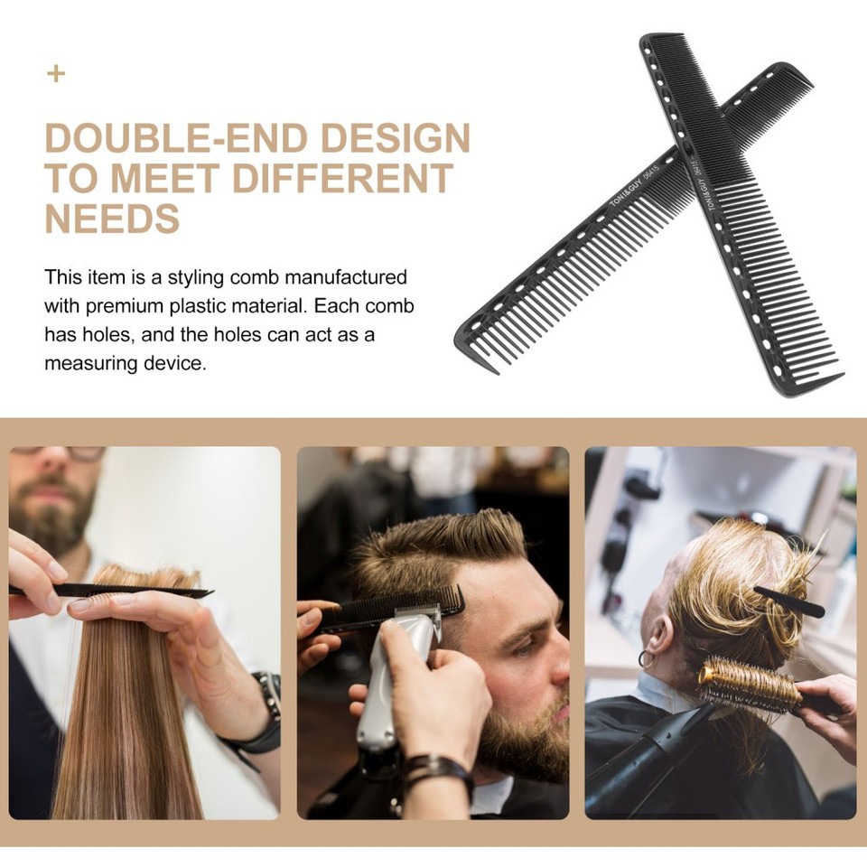 2 Pcs Salon Plastic Combs Anti Static Styling Hairdressing Fine Coarse ...