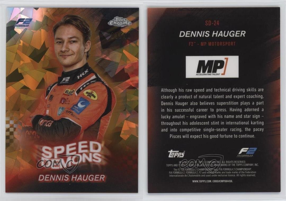 2024 Topps Chrome Sapphire Formula 1 Speed Demons Gold /50 Dennis ...
