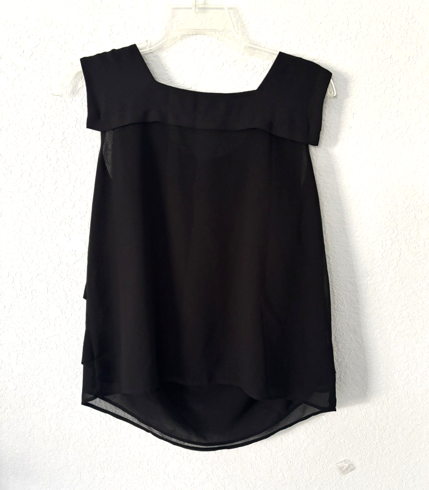 Zara Basic Black Beaded Pleated Tank Top Sz S | eBay