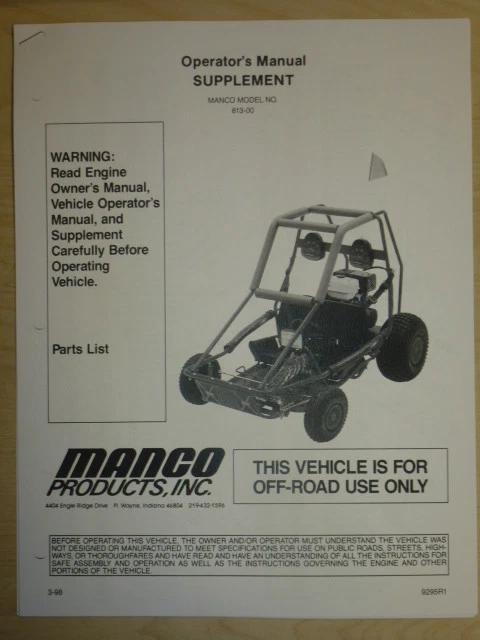 Manco Go Kart Parts
