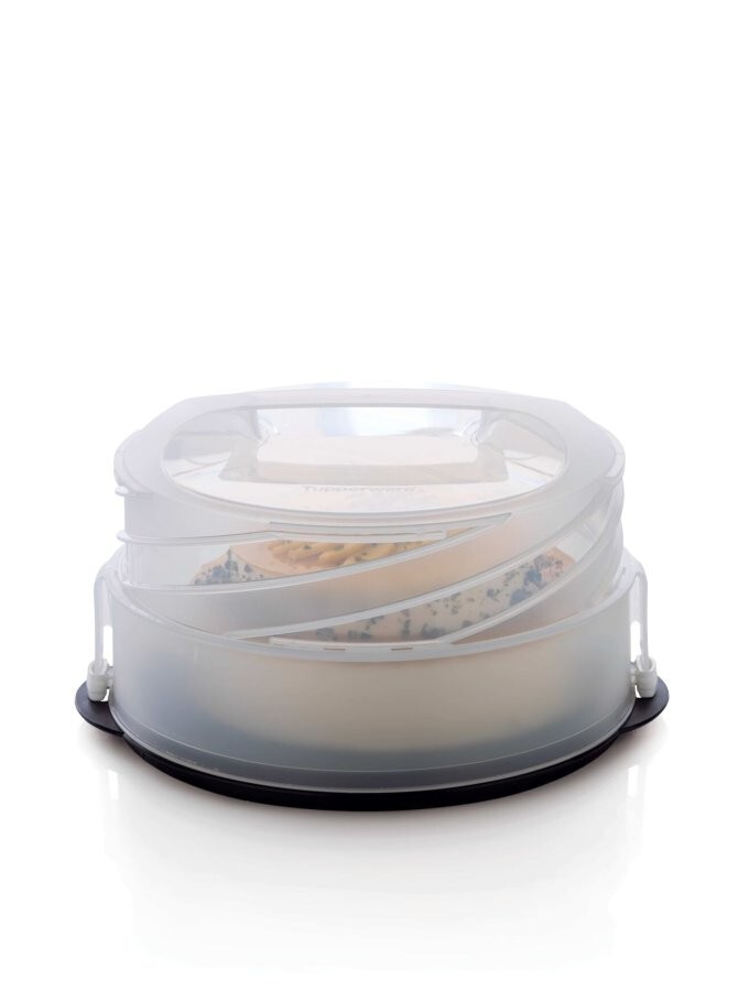 Tupperware Collapsible Cake Taker - Cake carrier transparent-black with ...