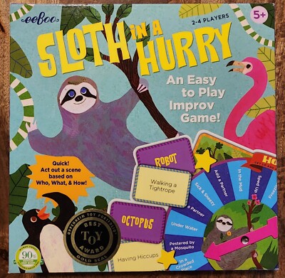 NEW Sloth in a Hurry Action Board Game | Easy | Fun Improv Game | eeBoo ...