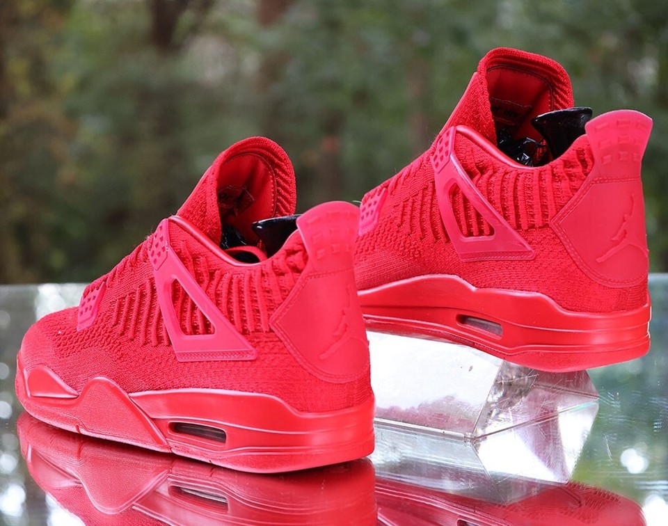 Nike Air Jordan 4 Retro Flyknit University Red Men’s Size 9.5 Custom ...