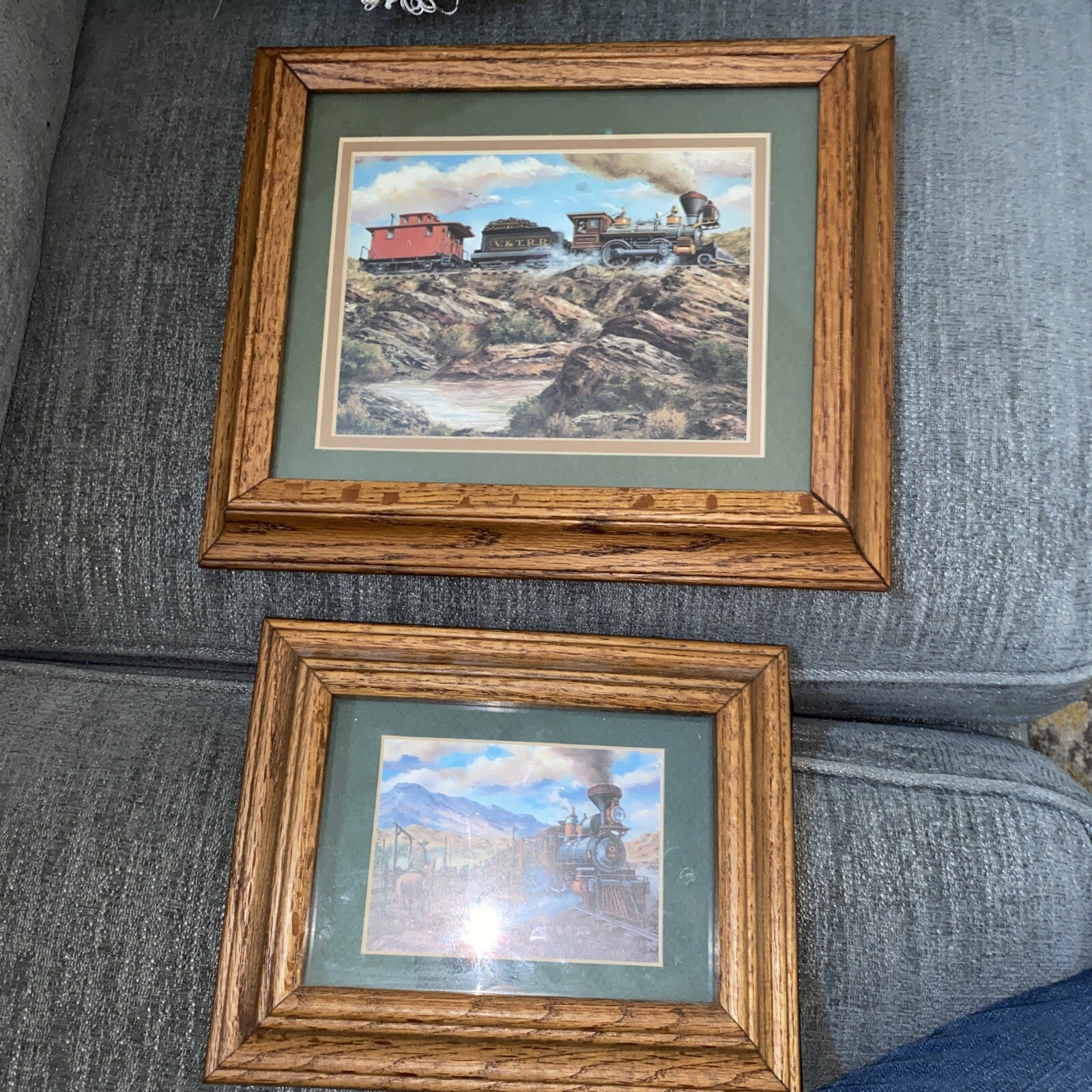 JIM ROZZI Bernard Picture “Iron Horse And Friend” And Smaller Train ...