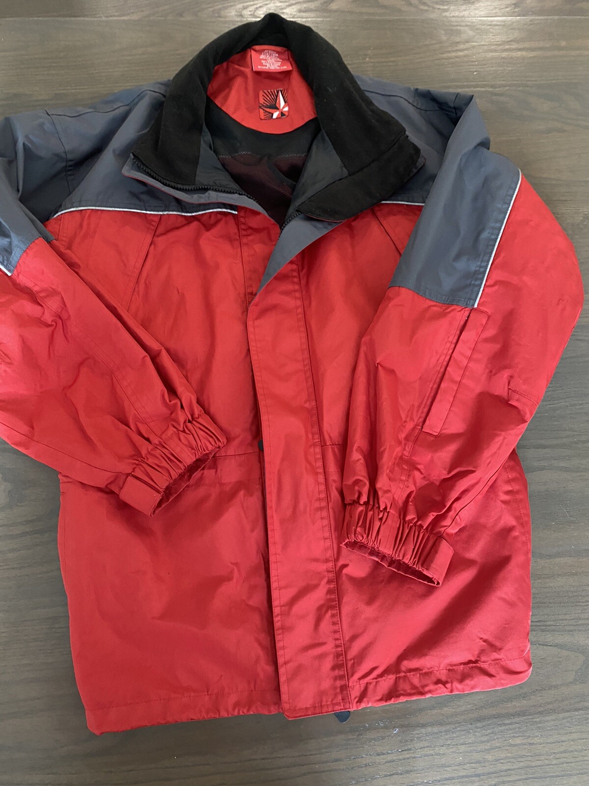 Marlboro Waterproof Jacket Red Zip Up Reflective Hiking Winter Ski ...