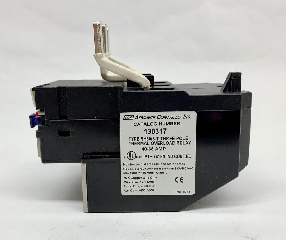 ACT Advance Control Inc RH80/3-T Overload Relay 3ph (101494) NEW | eBay