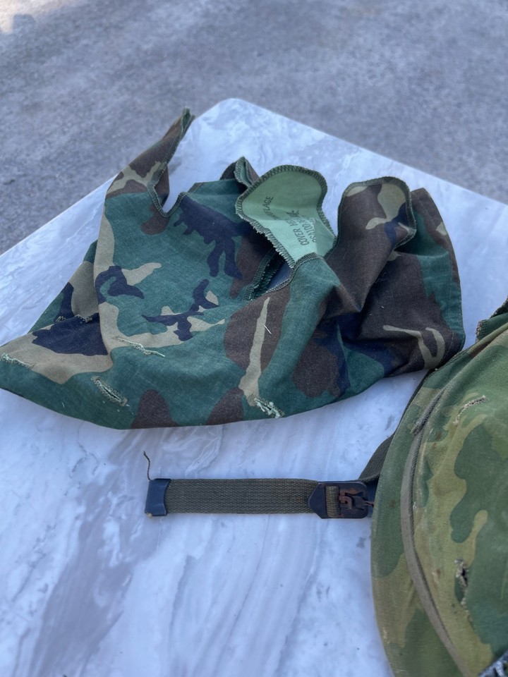 3 Piece Original US Vietnam/Korea? Era Mitchell Pattern M1 Helmet Cover ...