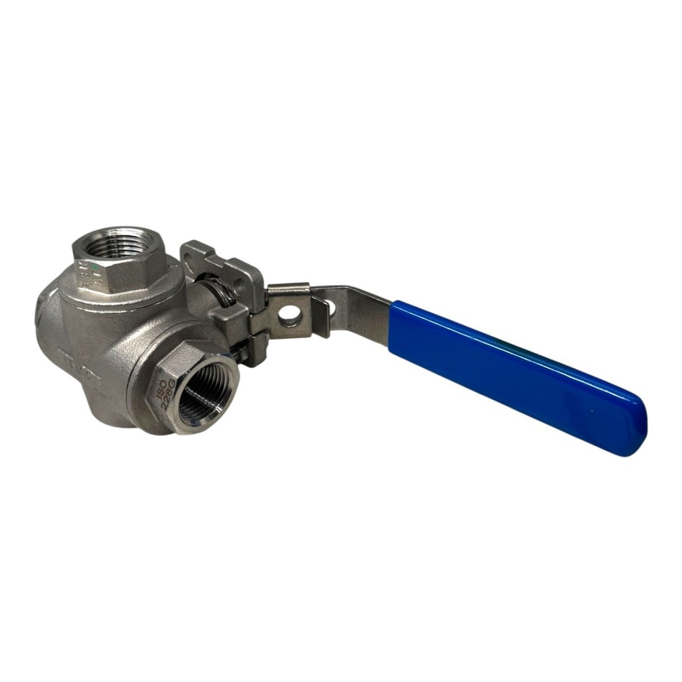 ECON Fig.7780 Ball Valve 1/2” Stainless Steel 3-Wege Valve T Bore Iso ...