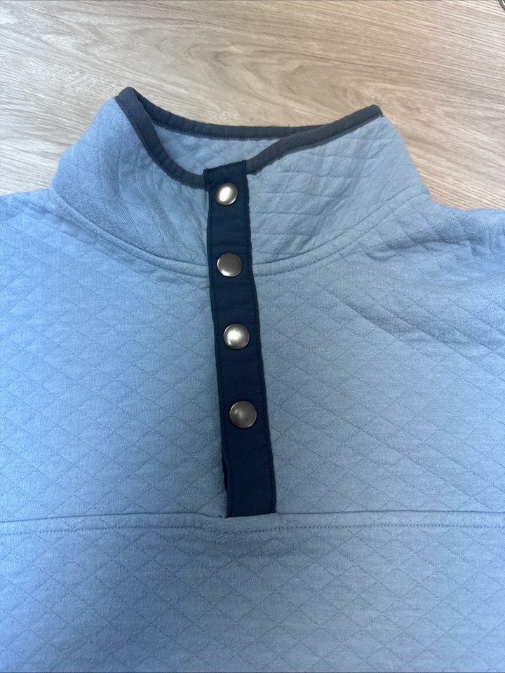 Sonoma Men’s Blue 1/4 Zip Pullover Sweater Size Large Waffle Patterned ...