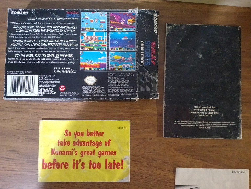 Tiny Toon Adventures: Wacky Sports Challenge SNES - CIB Complete - USA ...