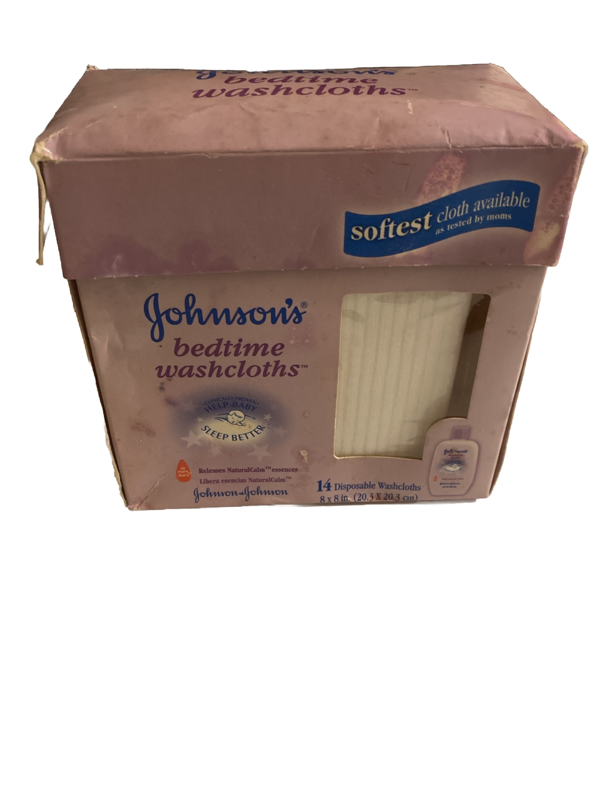 JOHNSON’S BABY BEDTIME WASHCLOTHS 1 BOX W/14 DISPOSABLE WASHCLOTHS ...