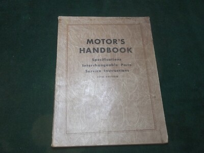 Vintage 1934 Motor's Handbook- Specifications Service Instrucions ...