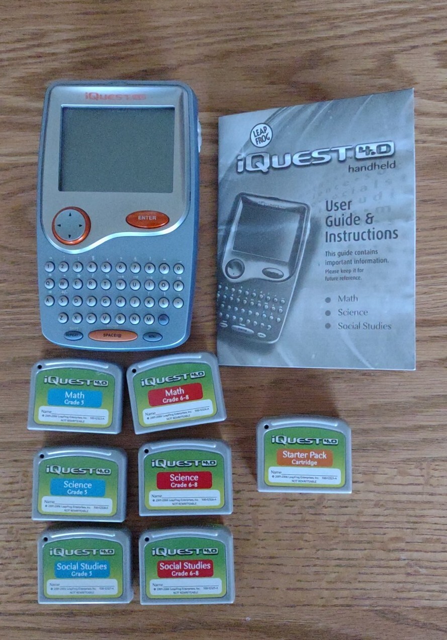 Leapfrog iQuest 4.0 Learning Game + 7 Cartridges for grades 5, 6-8 ...