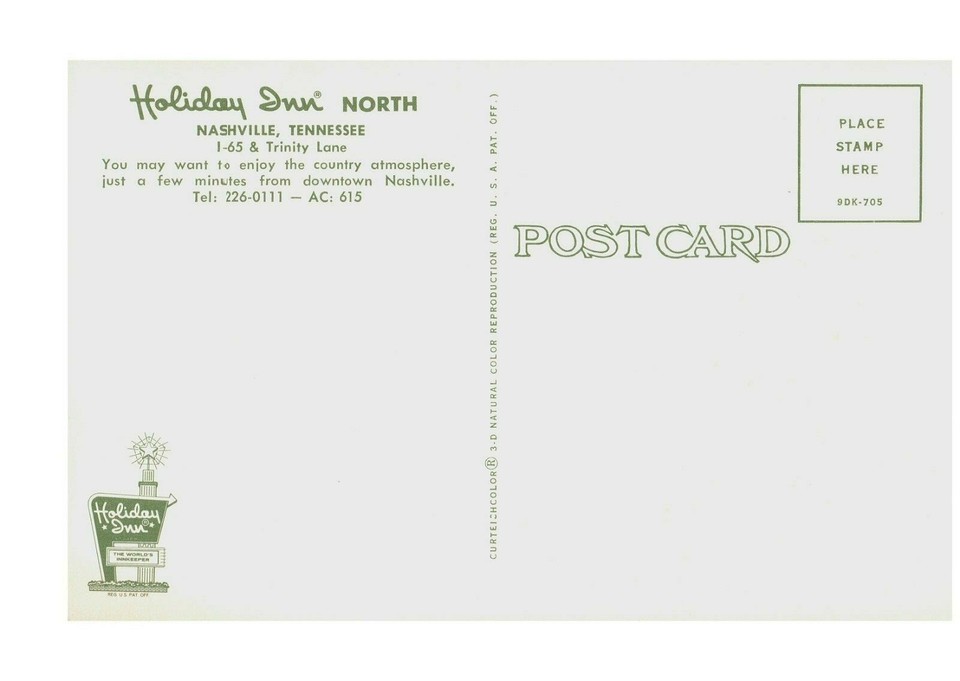 Holiday Inn Nashville TN Pool Scene Postcard Diving Board Jackknife ...