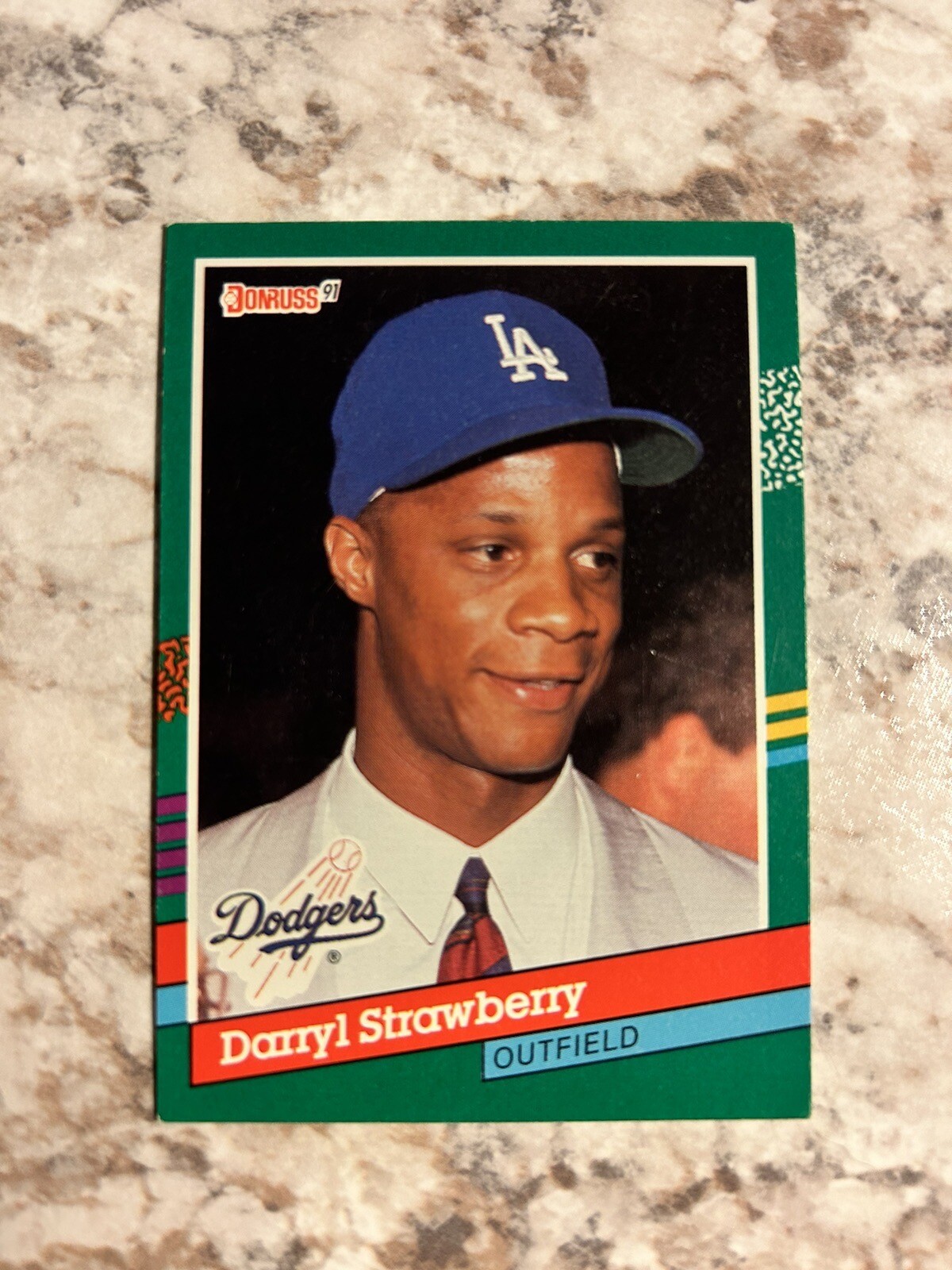 1991 Donruss - 2 Yellow Stripes on Right Border #696 Darryl Strawberry ...