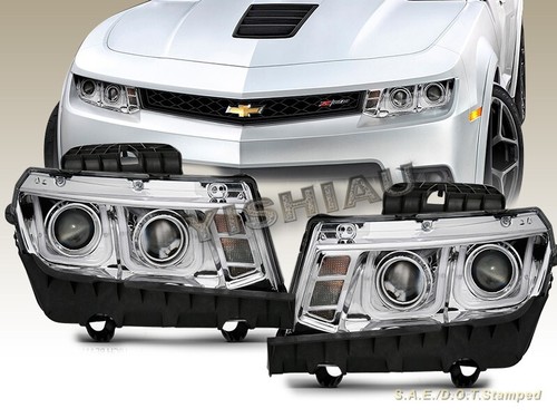 2014-2015 Chevy Camaro LS LT SS Clear LED U Bar Projector Headlight New ...